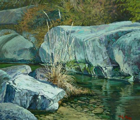 서양화가 이길성 화백의 작품 서양화유화풍경화소나무계곡풍경시냇물 네이버 블로그