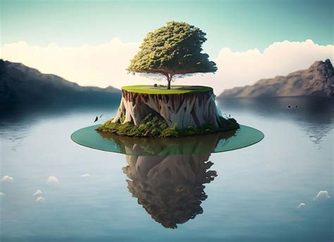 Premium Photo Island Floating