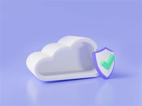 Premium Photo Cloud Data Security Concept Cloud Computing With Shield Protection On Purple