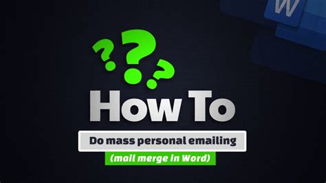 How To Do Mass Personal Emailing In Word Lcs It Solutions