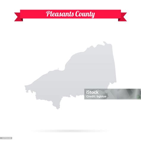 Pleasants County West Virginia Map On White Background With Red Banner