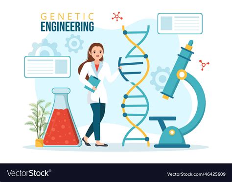 Genetic Engineering And Dna Modifications Vector Image