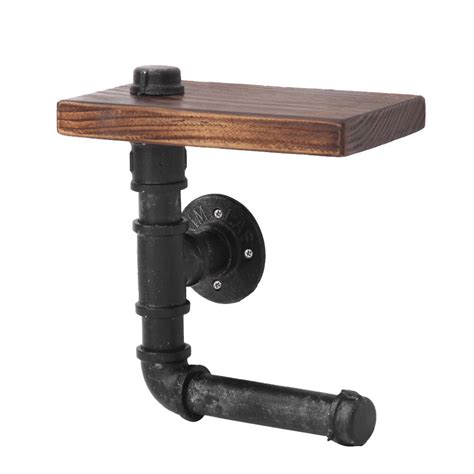 Artiss Floating Diy Pipe Shelf Toilet Paper Holder