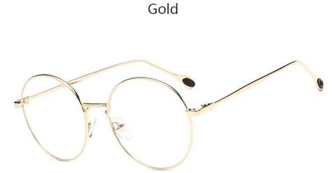 Female Round Glasses Gold Metal Spectacles Transpa Vicedeal