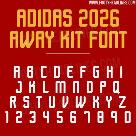 Classy Adidas 2026 World Cup Away Kit Font Released Custom Fonts For
