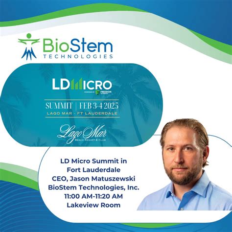Biostem Technologies Otc Bsem On Linkedin Bsem Ldmicro