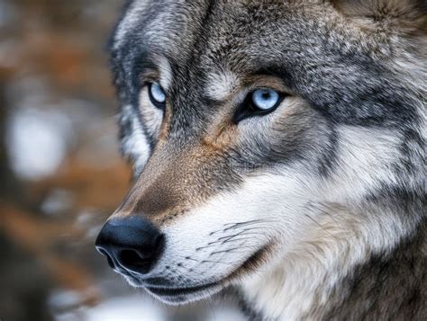 An Ultra Detailed Close Up Macro Shot Of A Grey Wolf S Face Capturing