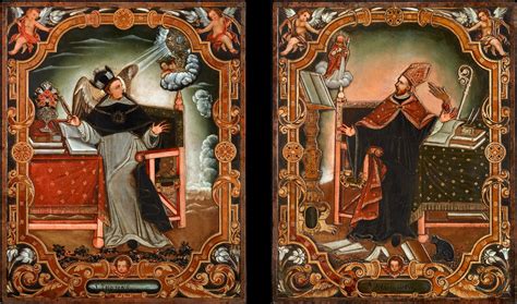 Saint Thomas Aquinas And Saint Augustine Of Hippo Jaime Eguiguren Art And Antiques