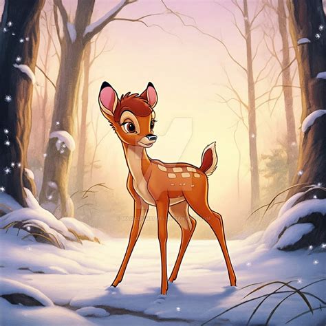 Bambi In The Snow Forest By Magicdismarvel On Deviantart
