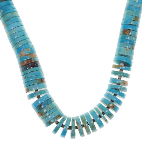 Lot Sterling Silver Turquoise And Heishi Shell Necklace