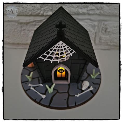 Halloween Mausoleum Tealight Holder Haunted House Spooky Decor