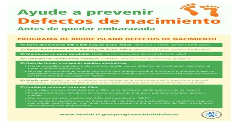 Ayude A Prevenir Defectos De Nacimiento · Ayude A Prevenir Defectos De