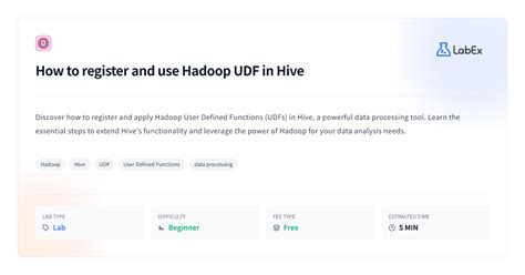 How To Register And Use Hadoop Udf In Hive Labex