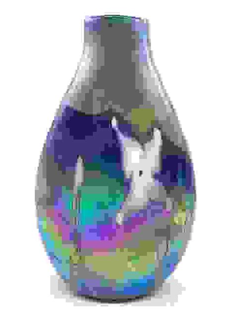 Signed Hand Blown Art Glass Vase Auction