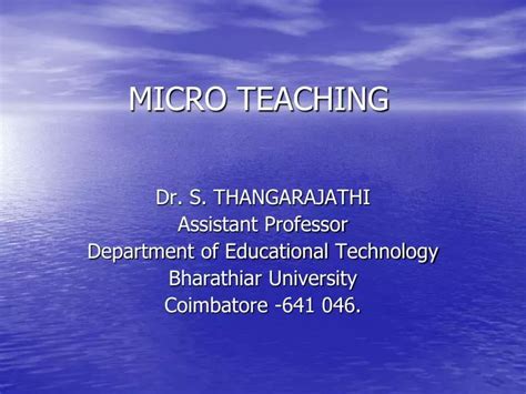 Ppt Micro Teaching Powerpoint Presentation Free Download Id 3763615