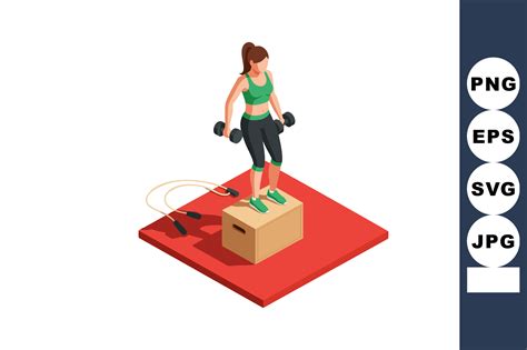 Woman Performing Step Up Exercise With D Graphic By Designvectx · Creative Fabrica