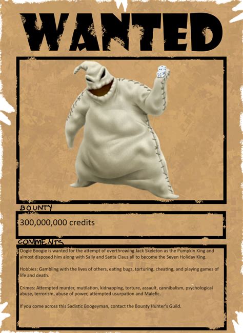 Wanted Oogie Boogie Dead Or Alive By Tron30 On Deviantart
