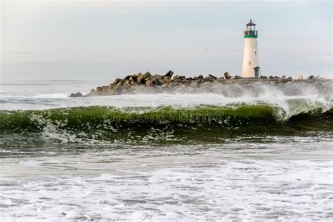 Santa Cruz Breakwater Light Walton Lighthouse Stock Image Image Of