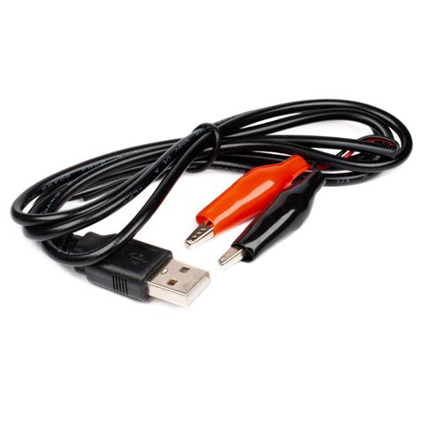 Crocodile Clip To Usb Test Cable 1m