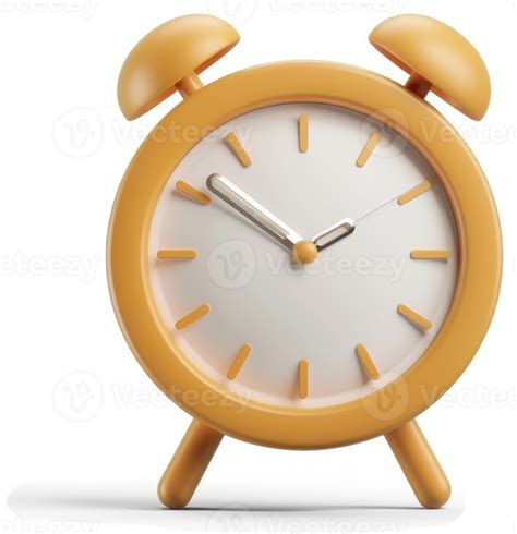 A Cheerful Cartoon Style Yellow Alarm Clock 60581728 Png