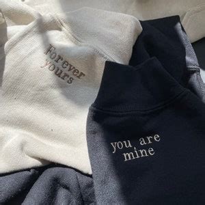 Custom Embroidered Hoodie Or Sweatshirt Personalized Couple