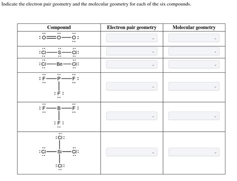 Solved Indicate The Electron Pair Geometry And The Molecular