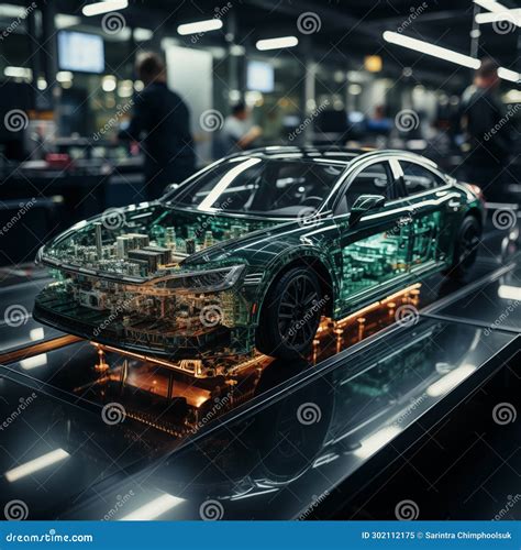 Ai Creates Images Engineers Are Assembling Car Parts Stock