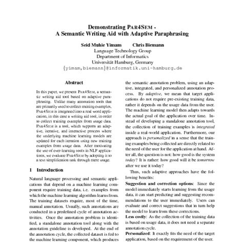 Demonstrating Par4sem A Semantic Writing Aid With Adaptive Paraphrasing Acl Anthology