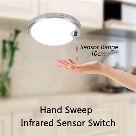 12 Volt Motion Sensor Dimmable White Puck Lights Small 80x8mm [5w Ww Puck Pir]