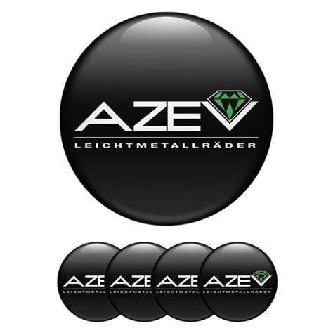 Azev Wheel Emblems White Black Classic Edition Wheel Emblems