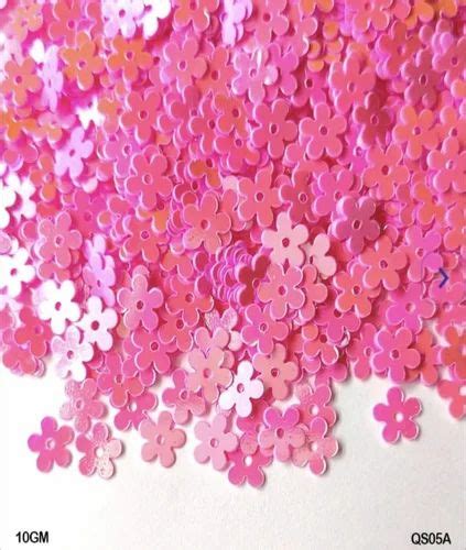 Plastic 10g Qs05a Pink Color Flower Sequins At ₹ 180kg In Panvel Id
