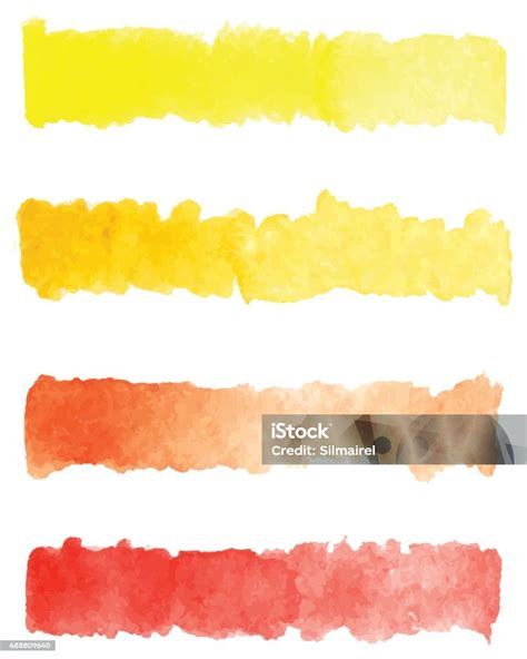 Aquarell Vektorbürsten Mit Bunten Regenbogenfarbpalette Stock Vektor Art Und Mehr Bilder Von