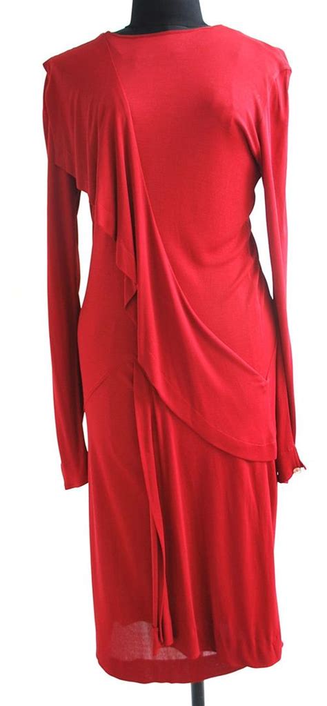 Vintage Jean Muir London Red Dress Gorgeous 1825003851