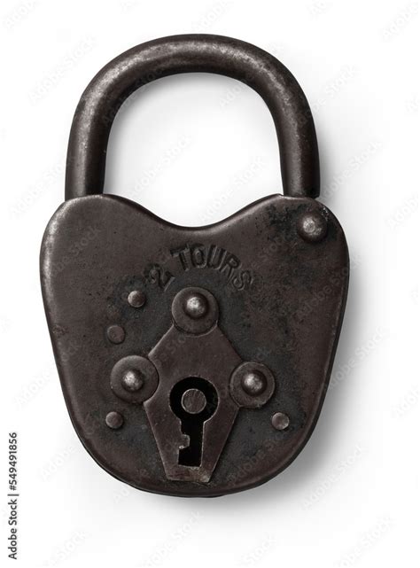 Dark Vintage Metal Padlock French Shabby Chic Isolated Design Element Ideal For Steampunk