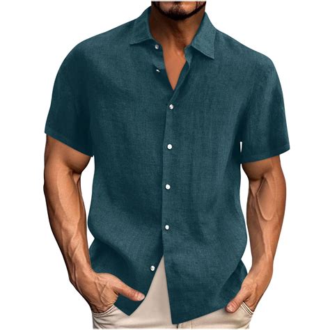 Busydd Mens Dress Shirts Short Sleeve Button Up Shirts Casual Solid