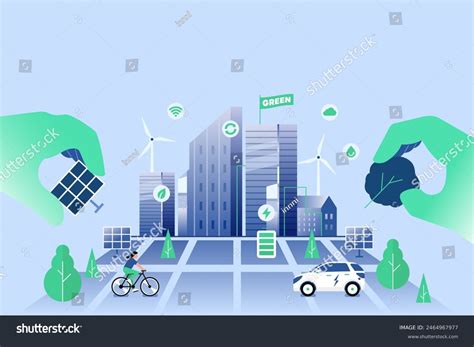Smart Sustainable Cities Illustration Background Stock Vector Royalty