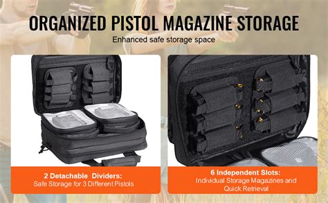 Vevor Tactical Pistol Backpack With 2 Pistol Cases Gun Range Backpack