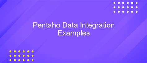 Pentaho Data Integration Examples Apix Drive