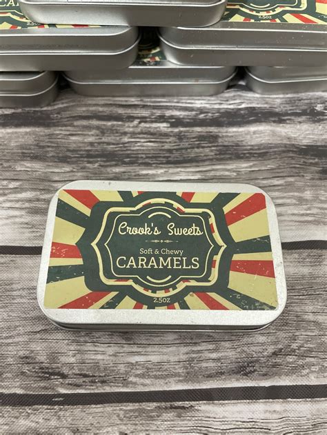 Retro Wwii Caramel Candy Tins 1940s Homefront Prop Tin Crooks Sweets