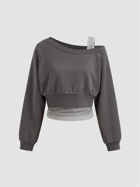 Terry Terry Off Shoulder Cropped Oversized Sweatshirt And Ruched Tank Top
