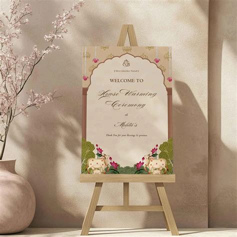 Buy Griha Pravesh Welcome Sign Board Indian Traditional Housewarming