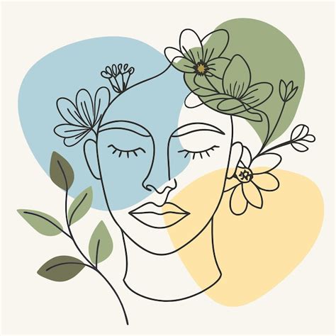Una Mujer Con Flores En El Cabello Y Un Dibujo De Una Mujer Con Rosas