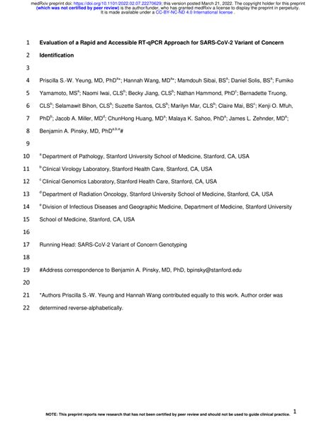 Pdf Evaluation Of A Rapid And Accessible Rt Qpcr Approach For Sars
