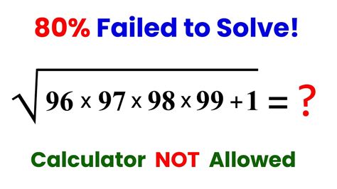 Can You Simplify The Expression Without Using A Calculator 80 Failed To Solve Youtube