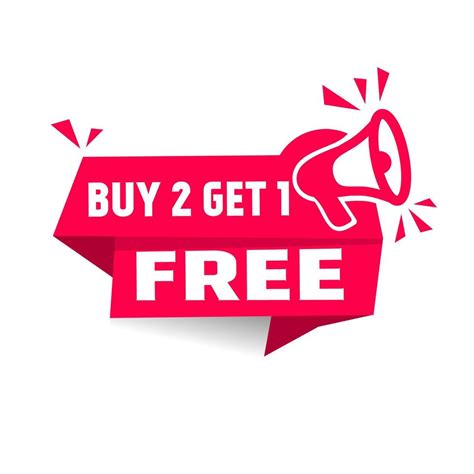 Buy 2 Get 1 Free Banner Template Megaphone Icon Special Offer Design