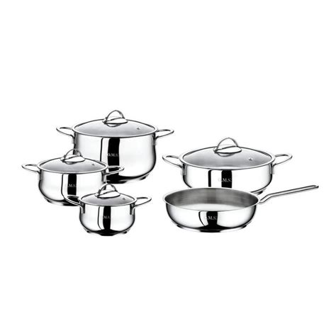 Oms Stainless Steel Cookware Set 9 Pcs 1810 Luxury Life Kuwait