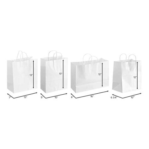 Choice 10 X 6 34 X 12 White Paper Customizable Shopping Bag With