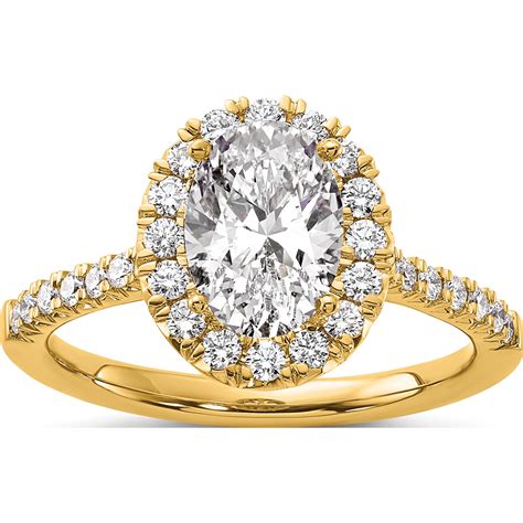14k Yellow Gold Lab Grown Diamond Vssi Gh Oval Halo Eng Se