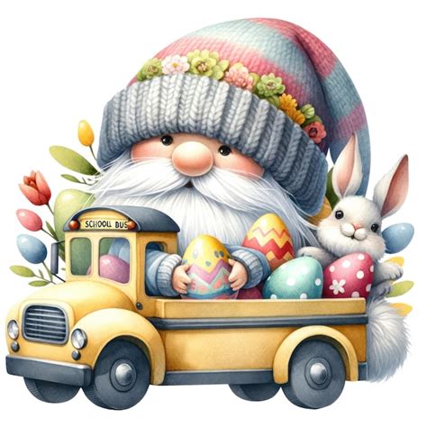 Premium Psd Cute Gnome Easter Day Clipart Illustration