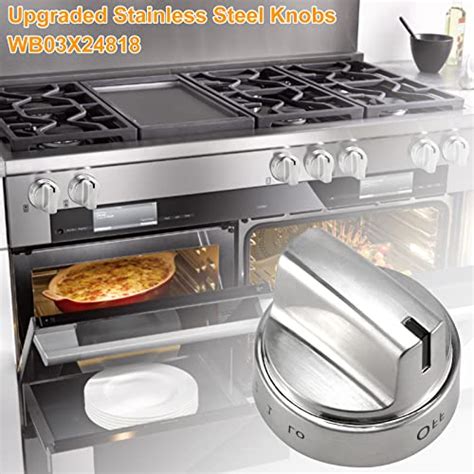 Wb03x24818 Stainless Steel Knobs Gas Stove Range Burner Control Knob